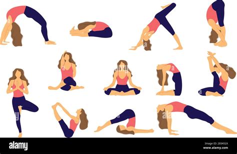 Yoga Poses Illustration Set Hi Res Stock Photography And Images Alamy