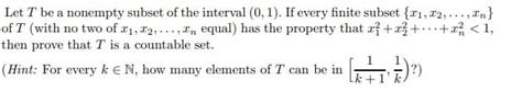 solved let t be a nonempty subset of the interval 0 1 if