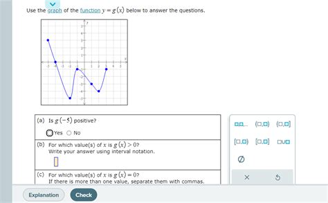 solved use the graph of the function y g x below to answer