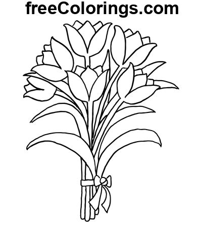 Bouquet de tulipes imprimables Coloriages gratuits à imprimer
