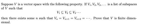 solved suppose v is a vector space with the following