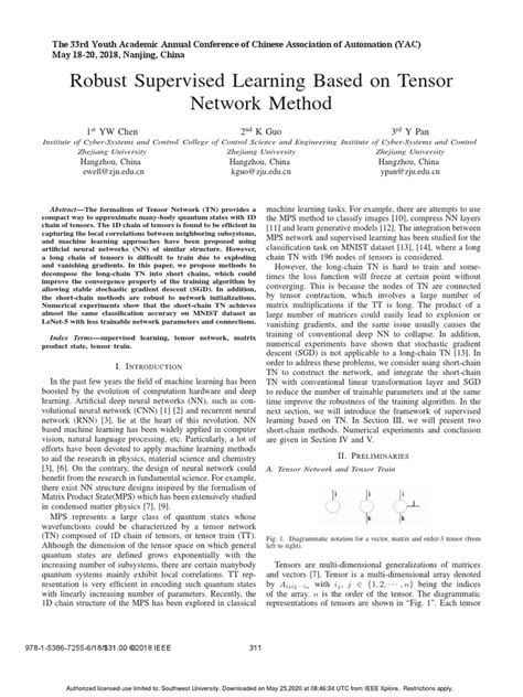 robust supervised learning based on tensor pdf