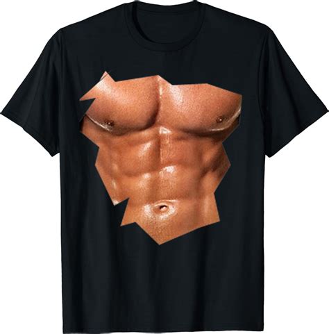 Chest Six Pack Abs Funny Fake Abs Muscles Realistic T Shirt Walmart