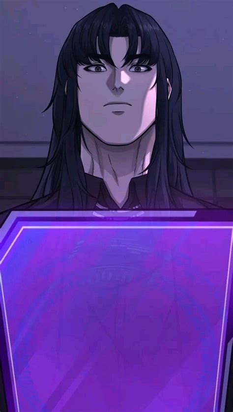 An Anime Character With Long Black Hair Holding A Purple Object In