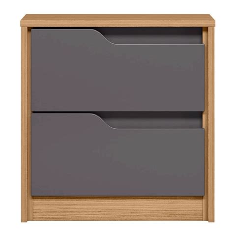 Mesa De Cabeceira 2 Gavetas Doble Flex Nature Titanium Albatroz