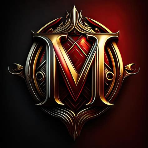Logotipo De La Letra M En Dorado Foto Premium