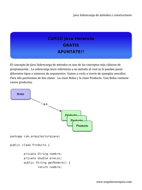 java sobrecarga de métodos y constructores pdf java lenguaje de programación