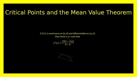 critical points and the mean value theorem youtube