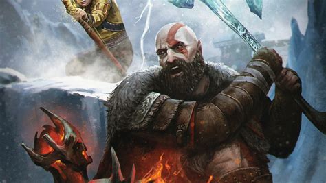 1360x768 Poster of Kratos God of War Ragnarök Desktop Laptop HD