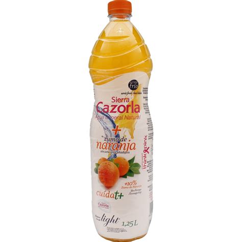 Comprar Agua Mineral Natural Sin Gas Con Zumo De Naranja Botella 1 25 L