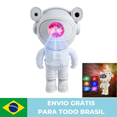 Lumin Ria Astronauta Projetor De Luzes Gal Xia Som Bluetooth