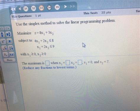 solved use the simplex method to solve the linear