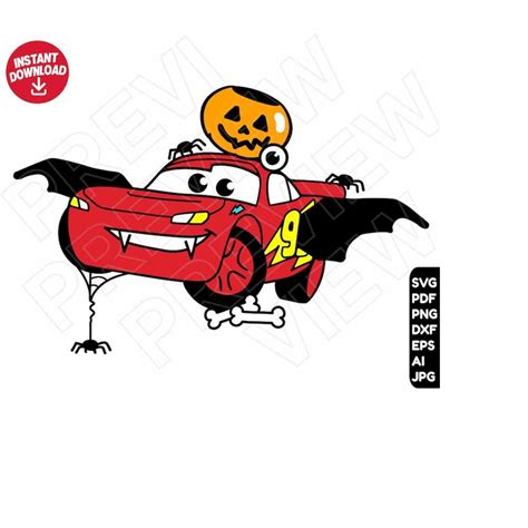 Cars Svg Lightning Mcqueen Halloween Dxf Png Clipart Cut Inspire