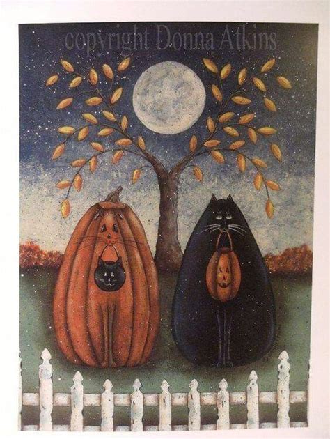 Pin By Nitsa Attias On Art Cat Halloween Painting Halloween Full