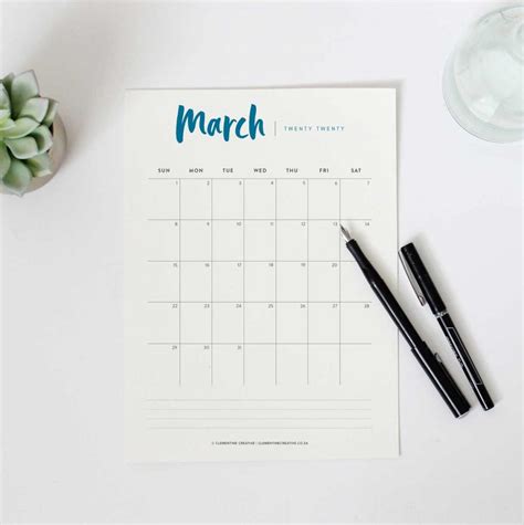 Cute Printable Monthly Calendar