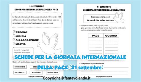 Schede Per La Giornata Internazionale Della Pace Settembre