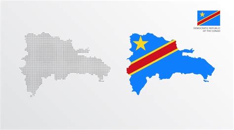 Vektorillustration Der Karte Der Demokratischen Republik Kongo Mit