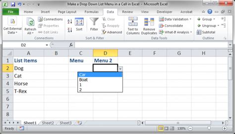 how do i add a drop down menu in excel 2016 usedlas