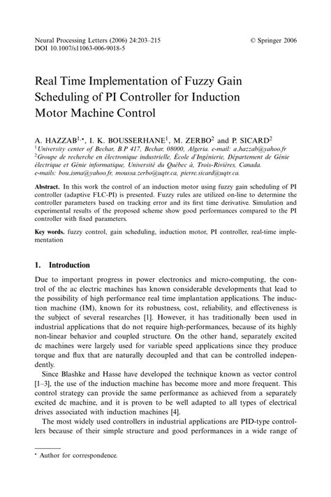 pdf adaptive fuzzy pi sliding mode controller for induction motor speed control