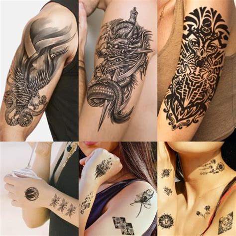 Yazhiji 70 Feuilles Halloween Tatouage Temporaire Totem Hibou Serpent