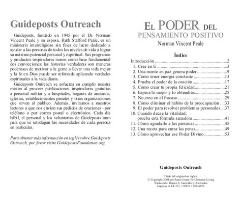 El Poder Del Pensamiento Positivo Pdf Norman Vincent Peale On Suicide