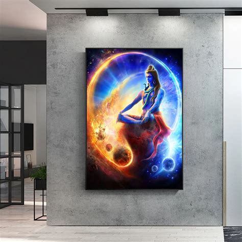 Lord Shiva Hindu Religion Wall Art Canvas Prints God Paintings On