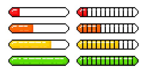 premium vector loading bar vector pixel style 8 bit loader process status video game