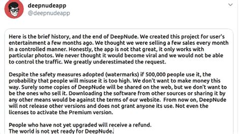 Deepnude App That Lets Users Create Fake Nudes Of Women Is Taken Down