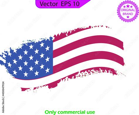 Usa Flag Distressed American Waving Flag With Splash Elements Patriot