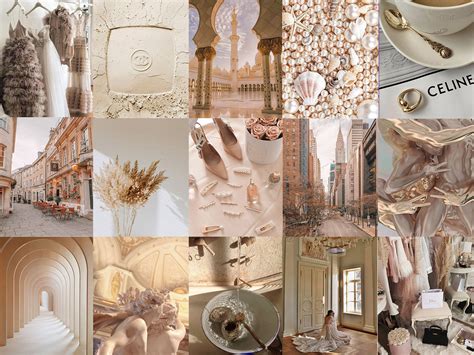 Boujee Boho Light Beige Aesthetic Wall Collage Kit 60pcs Instant