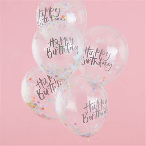 Konfetti Luftballon Happy Birthday Pastell 30cm PartyUp