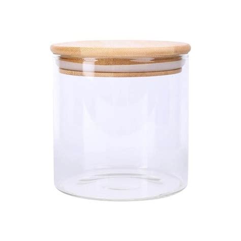 Kit 2 Pote Mantimento Vidro Borossililcato Hermético Tampa Bambu