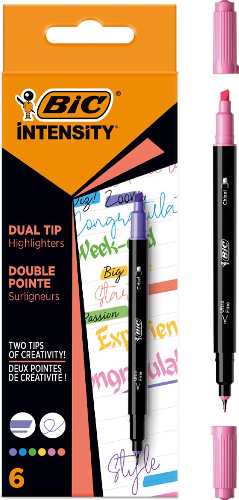 Bic Intensity Dual Tip Pack De 6 Rotuladores Doble Punta Punta De