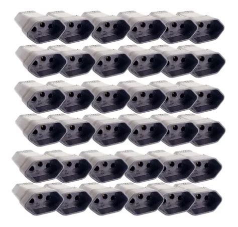 20 Plugue Pino Tomada Fêmea Preta 3 Pinos 10a Margirius 3p
