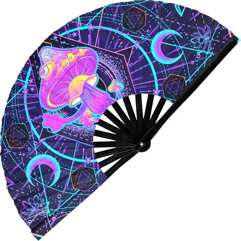 Amazon Bbto Pcs Uv Glow Clack Folding Hand Fan For Men Women