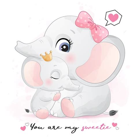 Cute Mom And Baby Elephant Svg 234 File For DIY T Shirt Mug