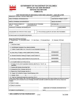 Fillable Online Dcra Dc FORM D 76 Dcra Dc Fax Email Print PdfFiller