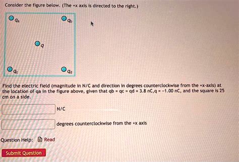 solved consider the figure below the x axis is directed to the right find the electric