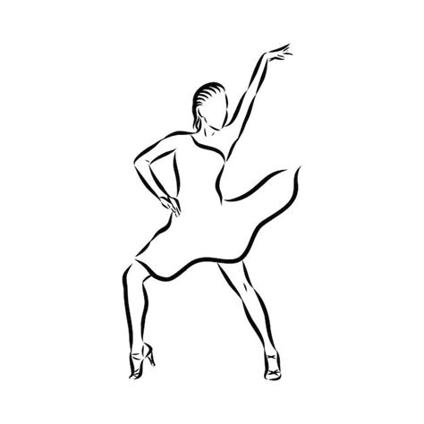 Pareja de bailarines latinos ilustración de dibujo vectorial Vector