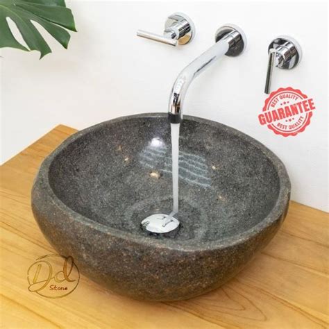 Jual Wastafel Batu Sungai Aesthetic Bowl Wastafel Natural Portable