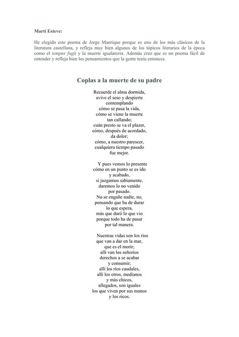 Coplas A La Muerte De Su Padre