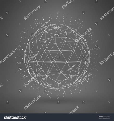 Wireframe Polygonal Element D Sphere Lines Stock Vector Royalty Free