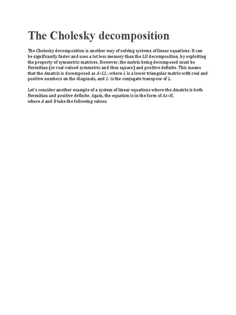 the cholesky decomposition download free pdf operator theory matrix mathematics