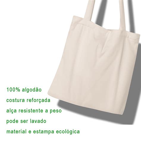 Ecobag Lisa Algodão Cru Bolsa Sacola Ecológica Grande 40x35