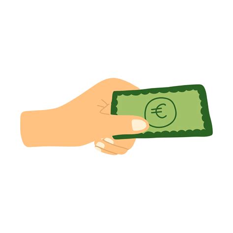 Vector Illustration Of Hand Giving Money Pay For Something In Cartoon