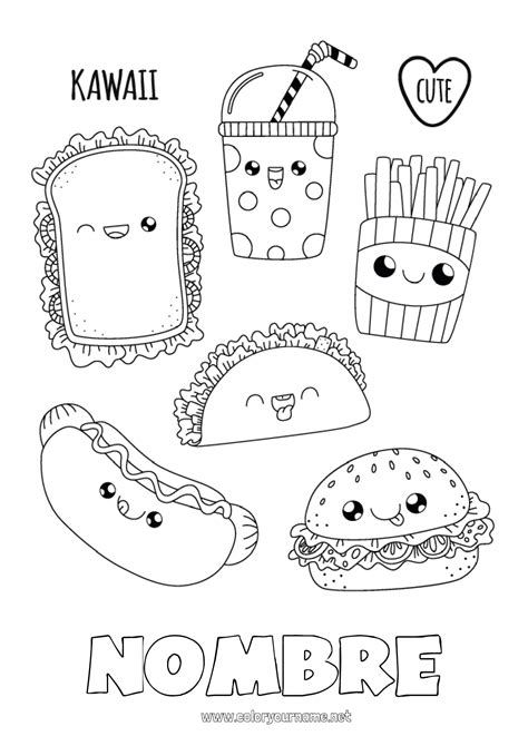 Kawaii 46 Dibujos Para Colorear Personalizables Gratis Para Imprimir