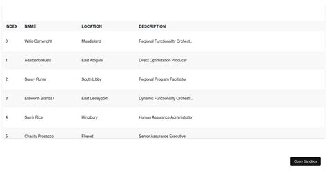 React Tailwind Table Forked Codesandbox