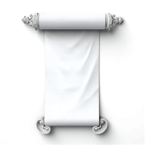 Premium Photo Empty White Vintage Parchment Banner Scroll On White