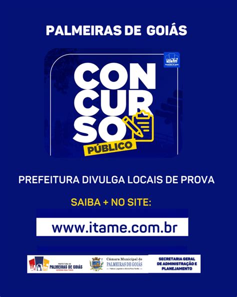 LOCAIS DE PROVAS DO CONCURSO 2024 Prefeitura Municipal De Palmeiras