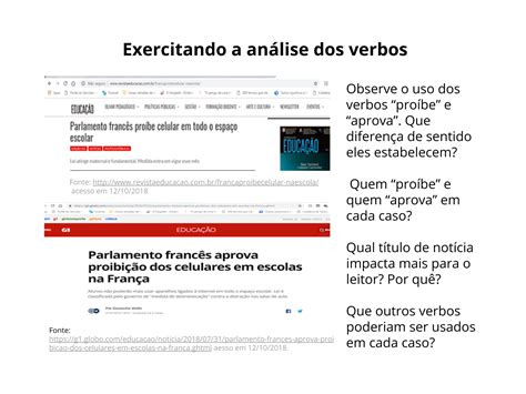 Plano de aula 7º ano O uso do verbo como núcleo da oração e seus